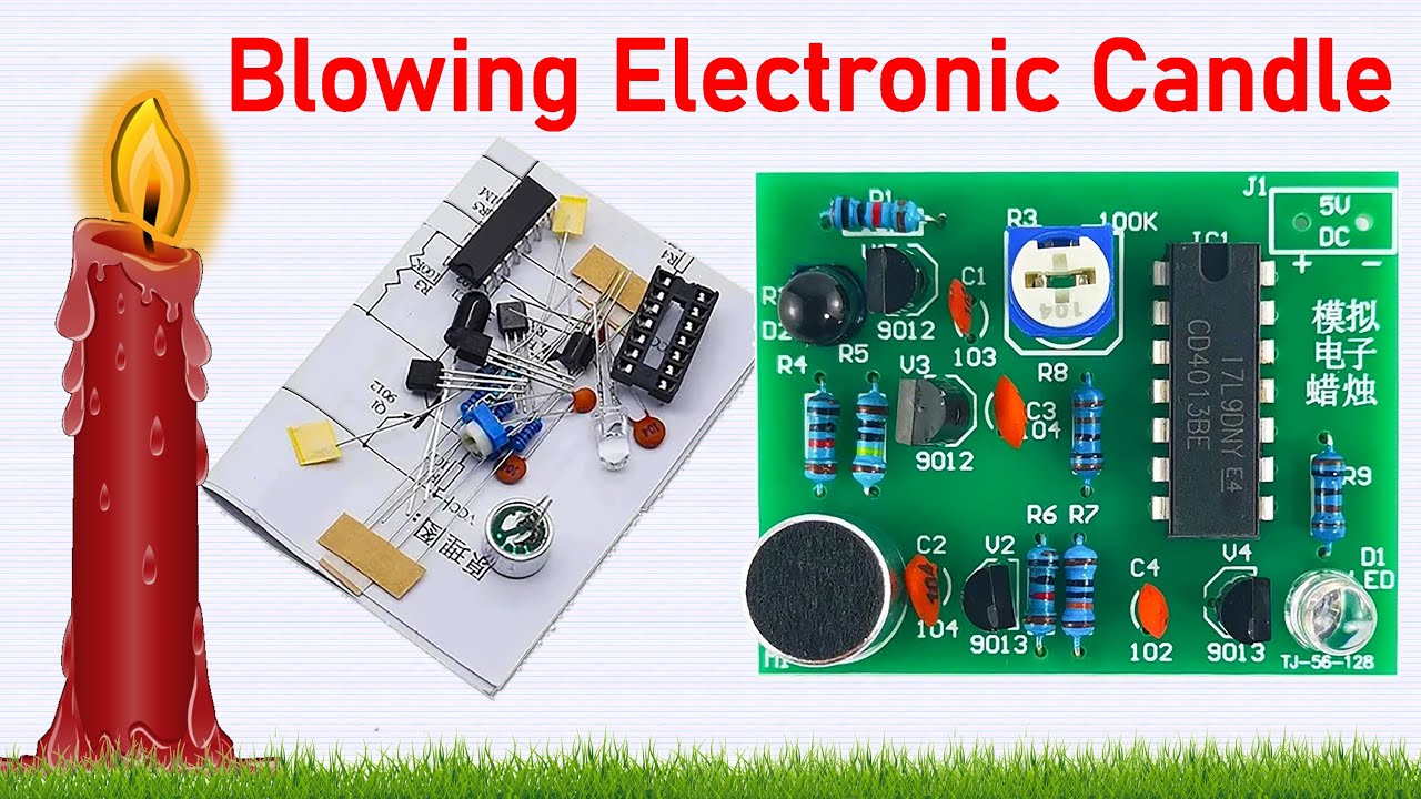 DIY Kit Module Analog Electronic Candle Lights + Blowing Control ...