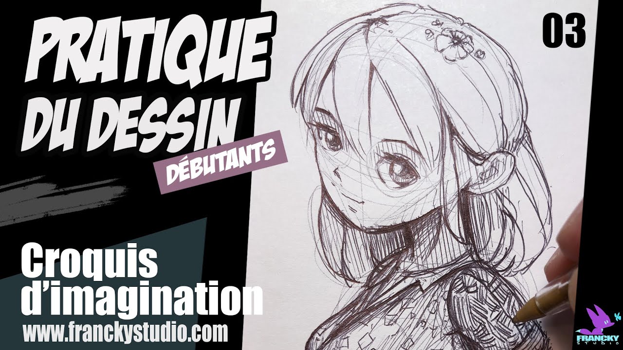 Dessiner des personnages - croquis au stylo - timelapse - débutants ...