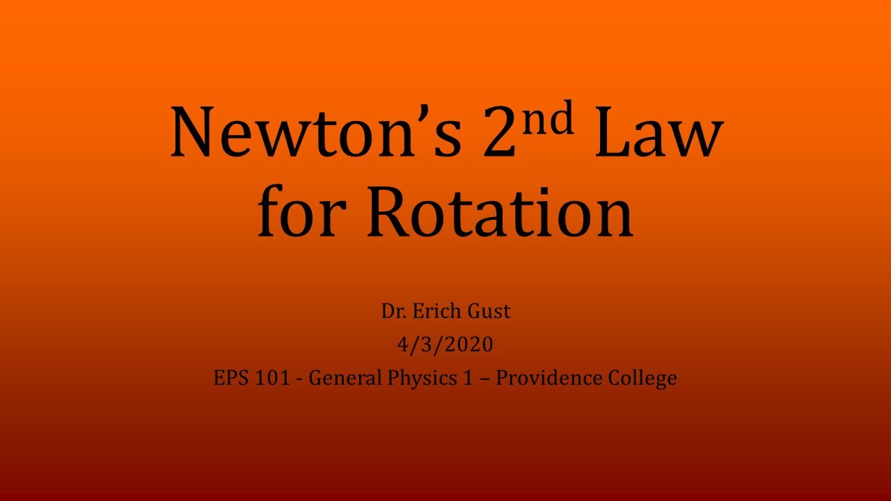 Newton's Second Law for Rotation - YouTube