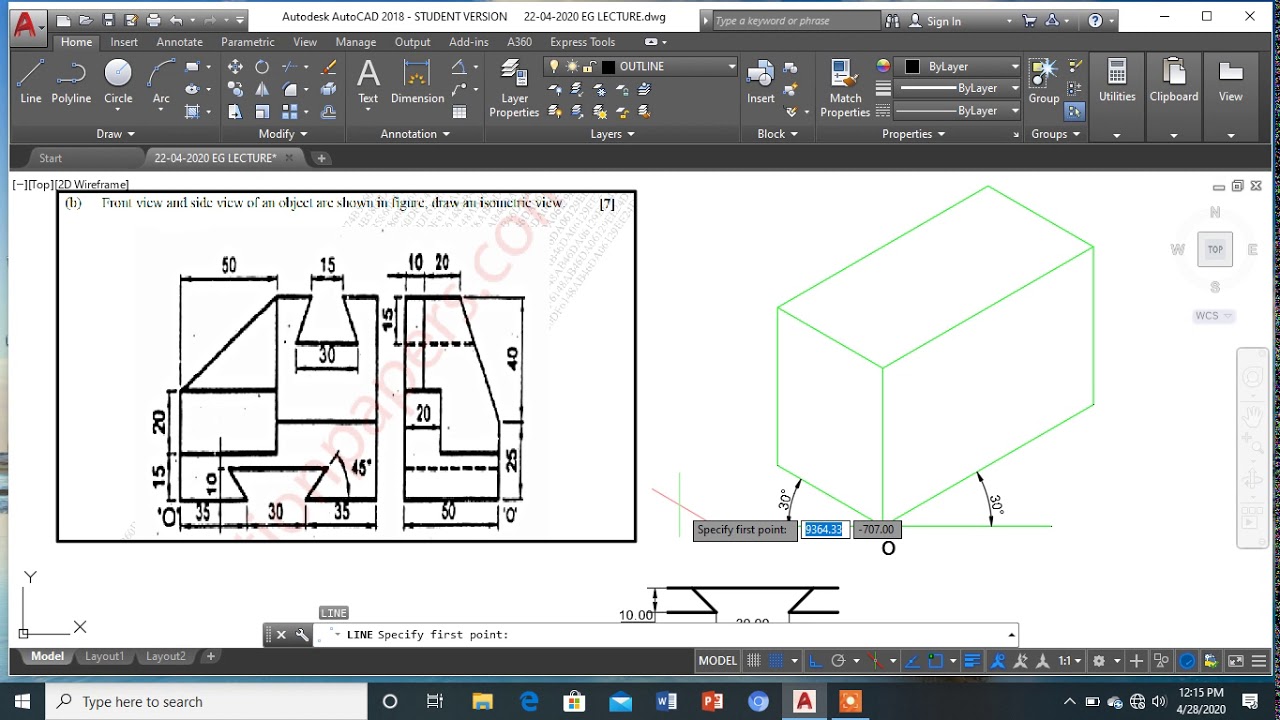 EG- Isometric Projections- Problem on Flat Surfaces with a Trapezoidal ...
