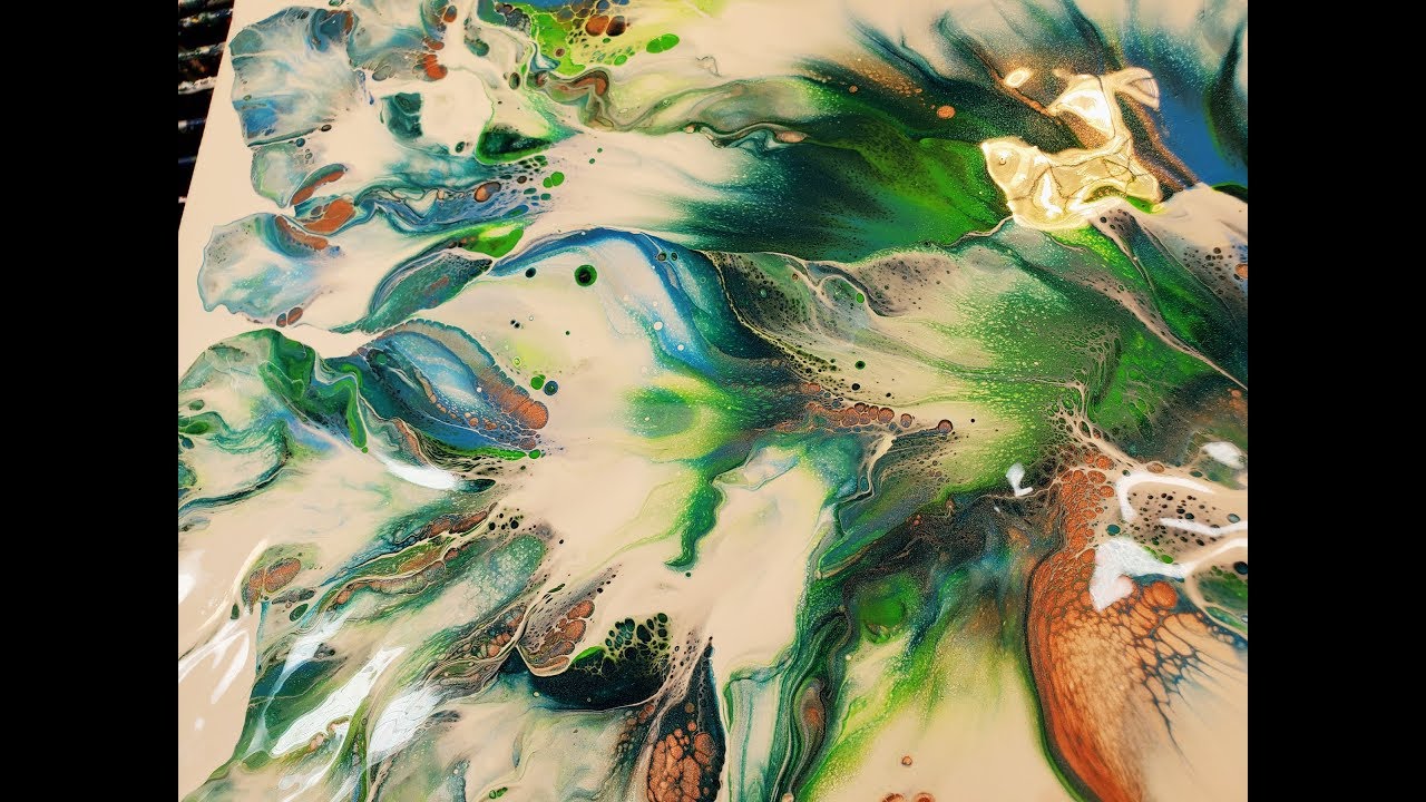 (137) Fluid Art Acrylic Pouring: GORGEOUS BLOWN PUDDLE POUR ...