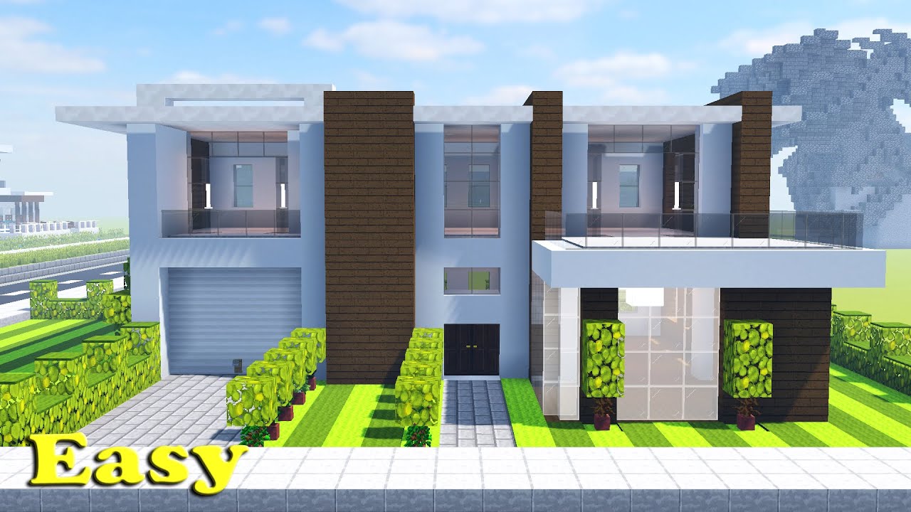 Minecraft How To Build A Modern Mansion Tutorial - YouTube