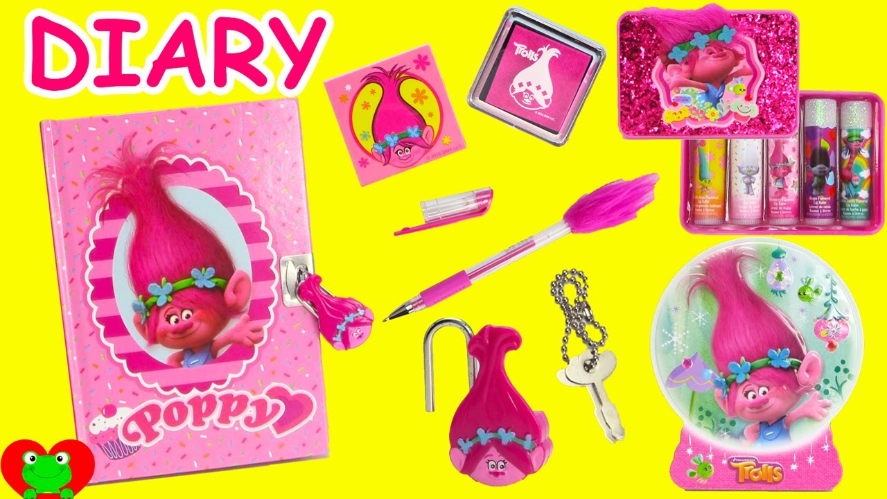 Trolls Poppy Secret Diary Lip Balms and Surprises - YouTube