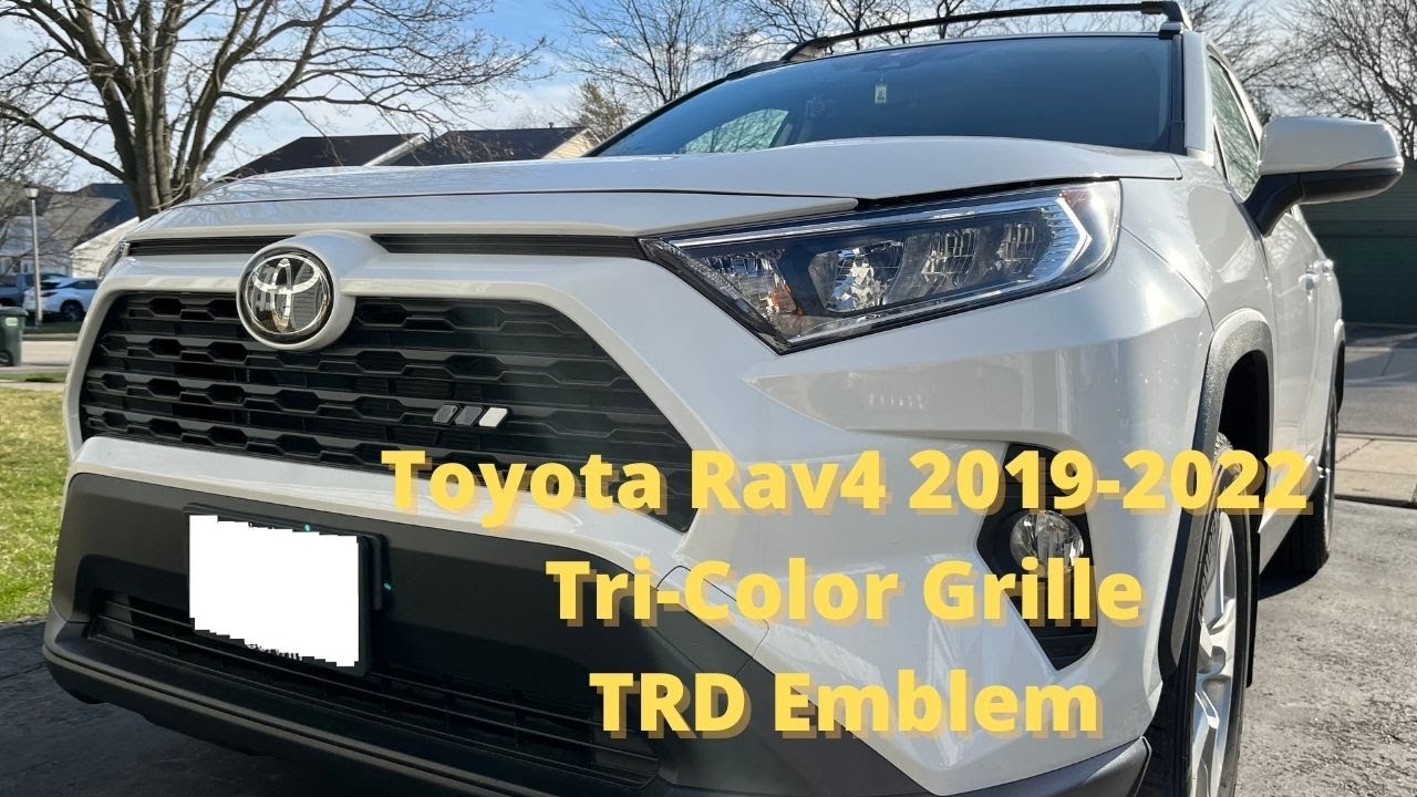 Toyota Rav4 2019-2022 TRD Tri-color grille emblem installation - YouTube