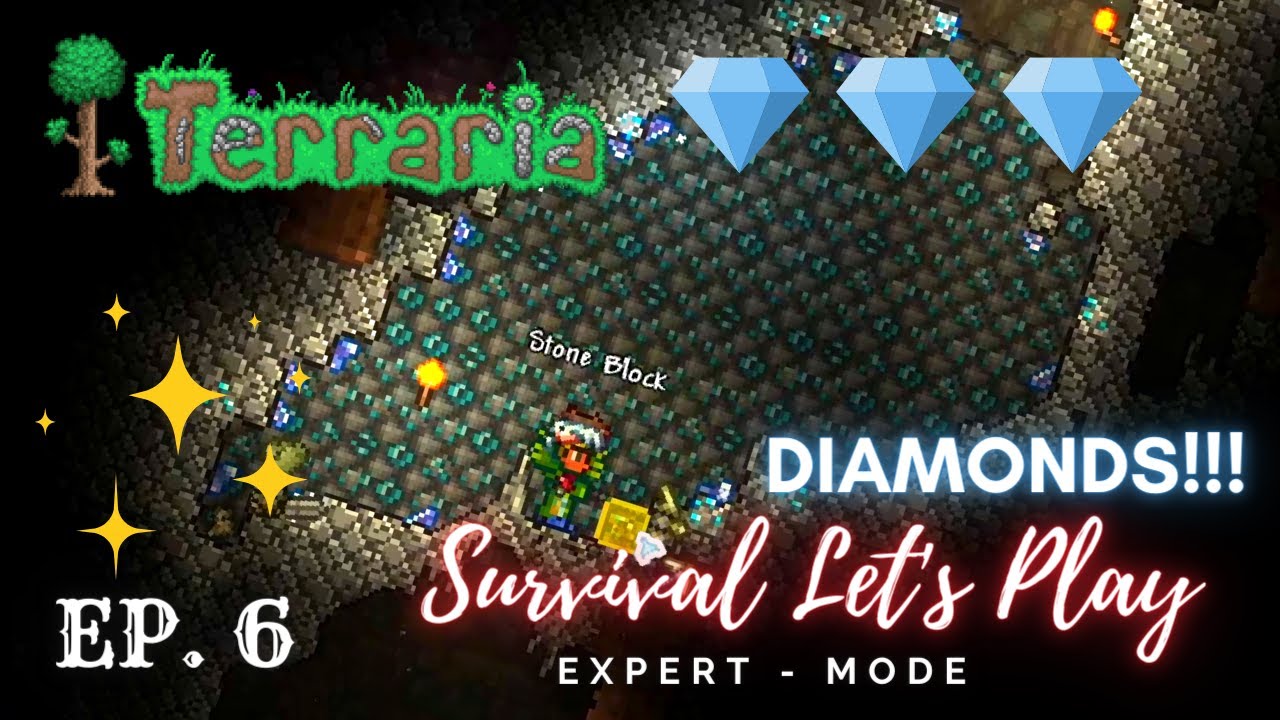 EP 6 Terraria Let's Play - Super Rare Diamond Geode! - YouTube
