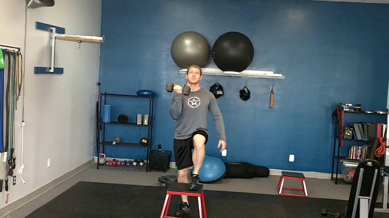 Single Arm Front Loaded Step Up to Box - YouTube