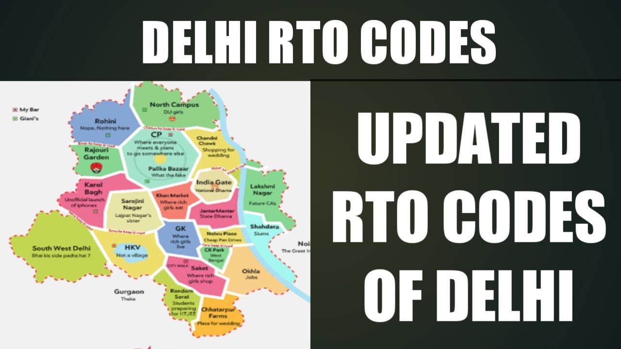 DELHI RTO CODE FOR VEHICLE REGISTRATION || RTO || - YouTube