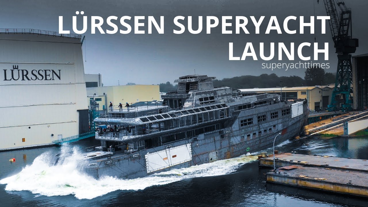 Superyacht launch: 90m Lürssen Project 1601 - YouTube