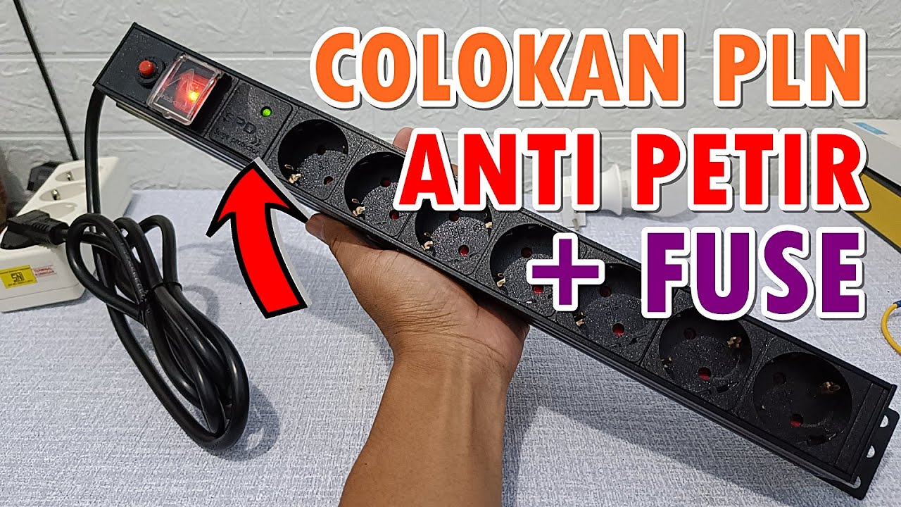Colokan Listrik Anti Petir + Sekring untuk Server || PDU Rack 7 Port w ...