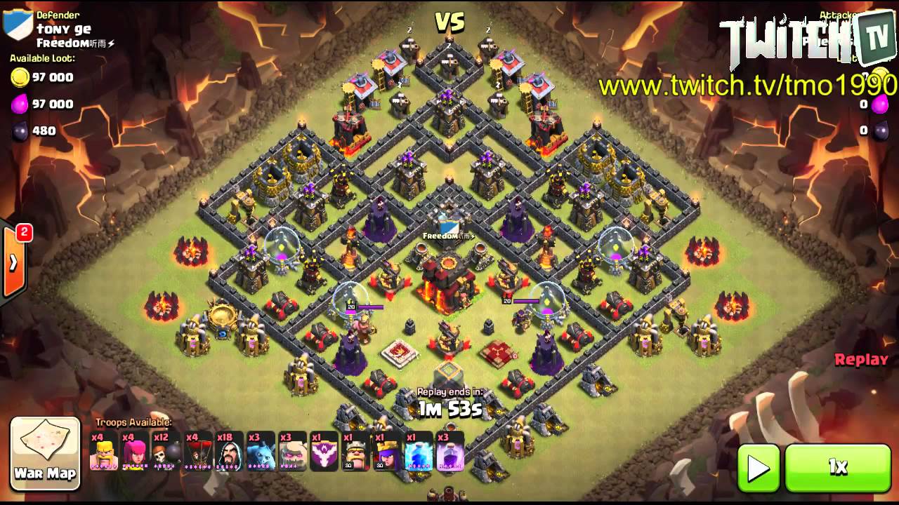 Max th 9 vs a TH 10 two stars - YouTube