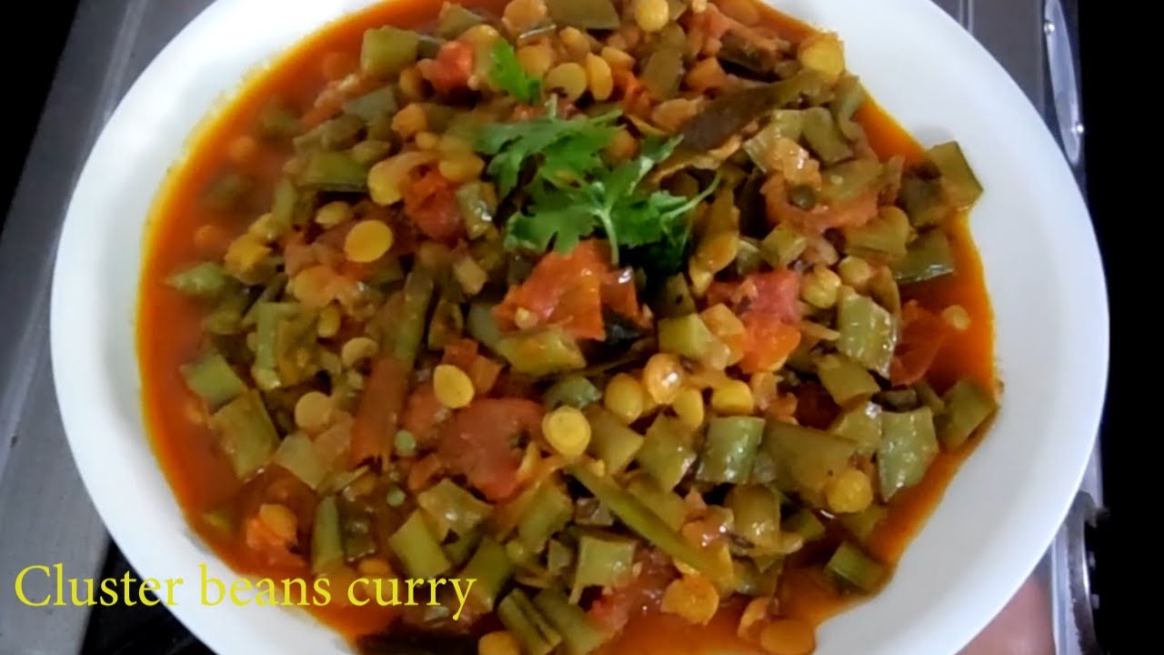 గోరుచిక్కుడు పచ్చిశనగపపప్పు కూర goruchikkudu curry in telugu cluster ...