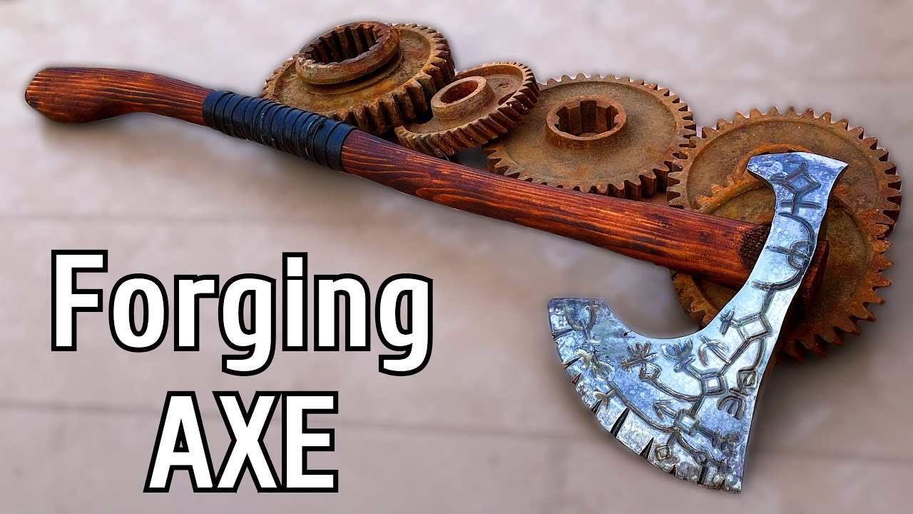 Forging Kratos' AXE - God of War out of Rusty Engine gear - YouTube