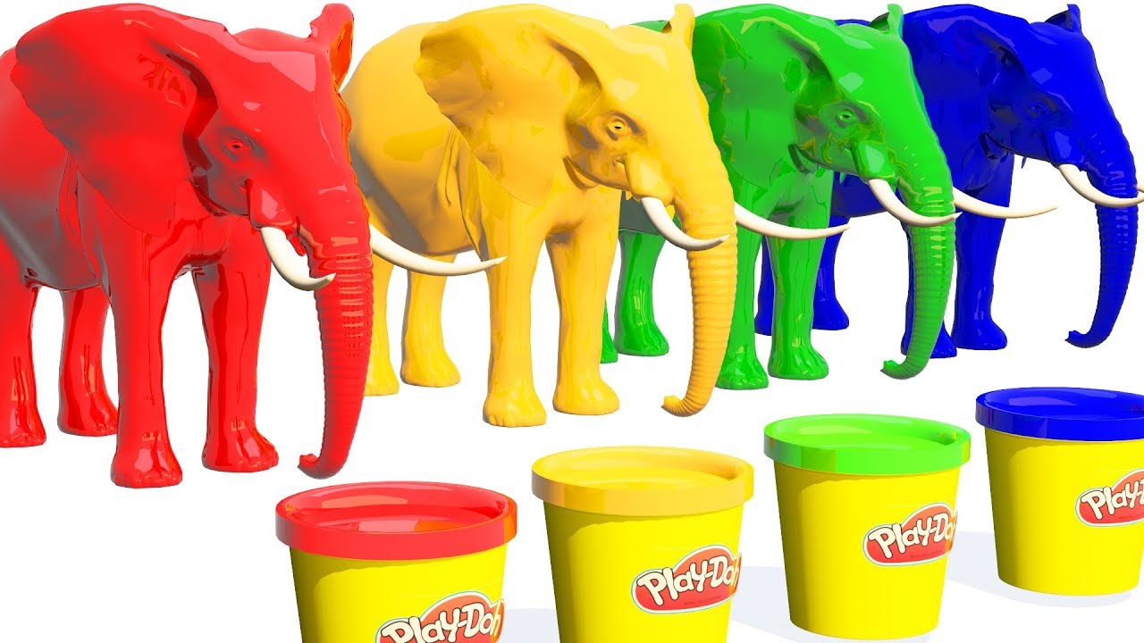 Learn Colors With Play Doh Elephant Soccer Balls For Kids #l 3d ...