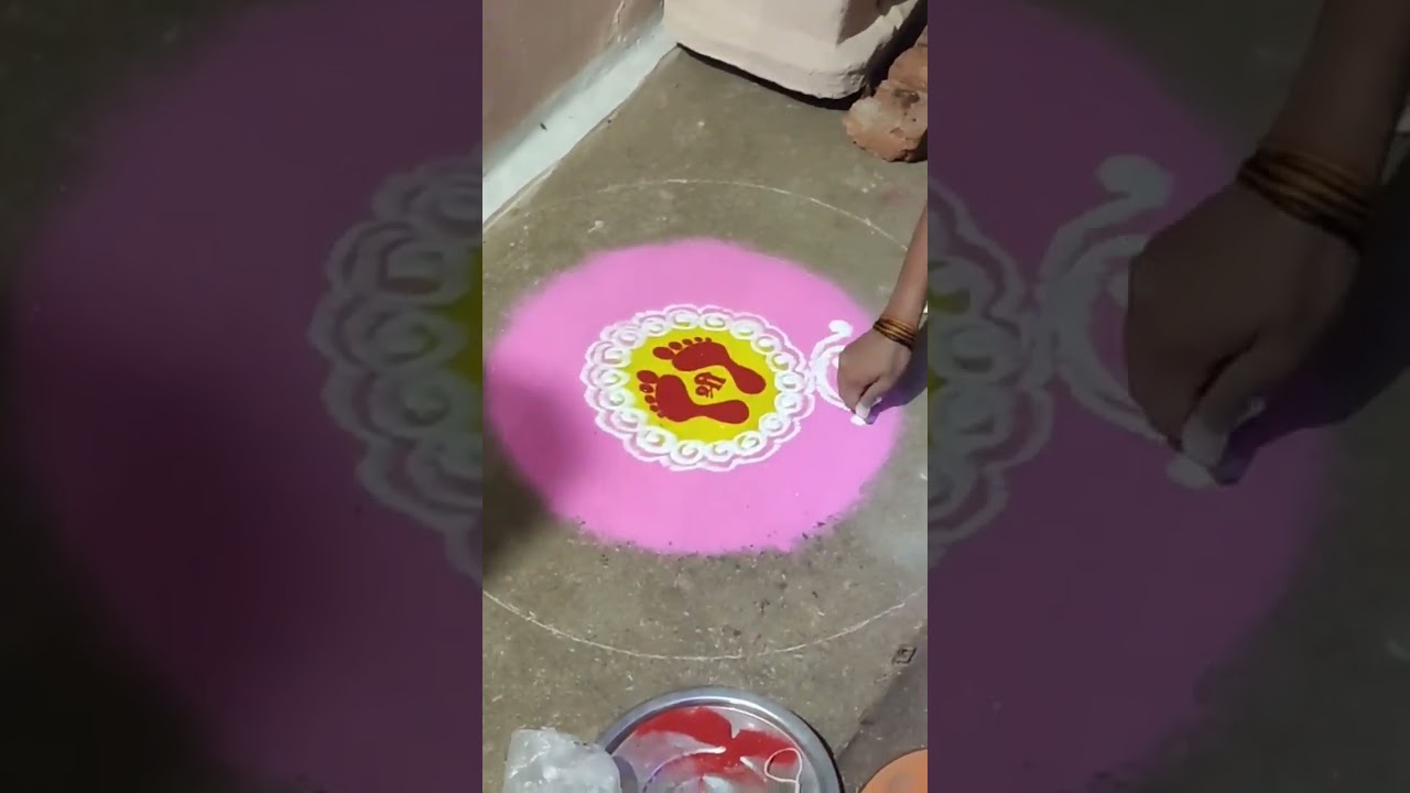 easy rangoli step by step - YouTube