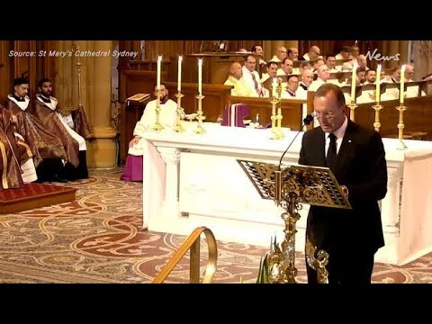‘He should never have been investigated’: Crowd applauds Abbott speech at Pell’s funeral