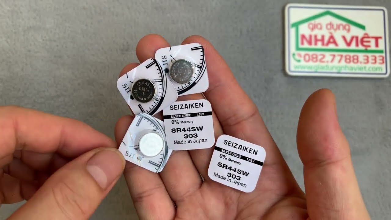 Pin cúc áo Nhật bản SEIKO seizaiken silver oxide 1.55V 303 SR44SW AG13 ...