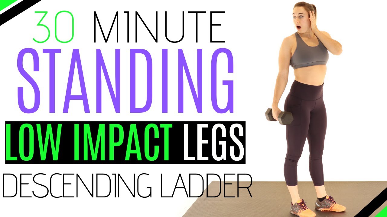 Dumbbell DESCENDING LADDER Workout: 30 MIN STANDING LEG and GLUTE ...