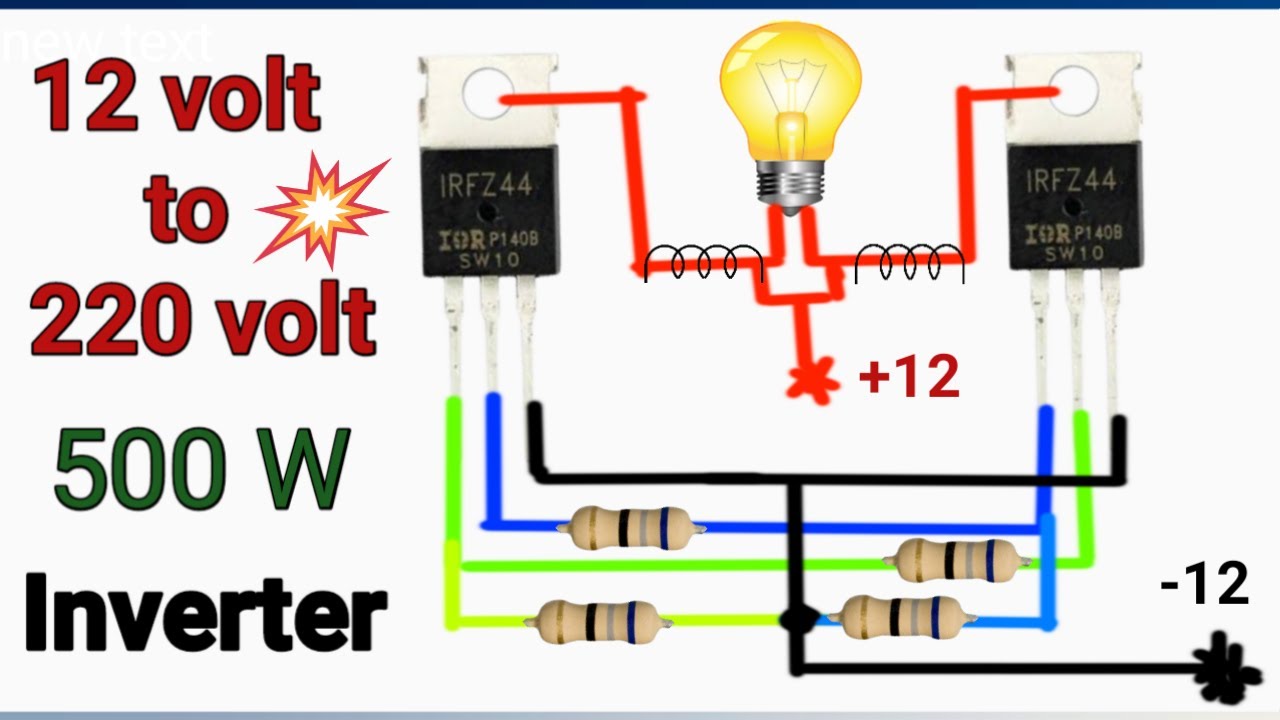How to make powerful inverter at home 500 W | irf Z44n | 12 to 220 ...