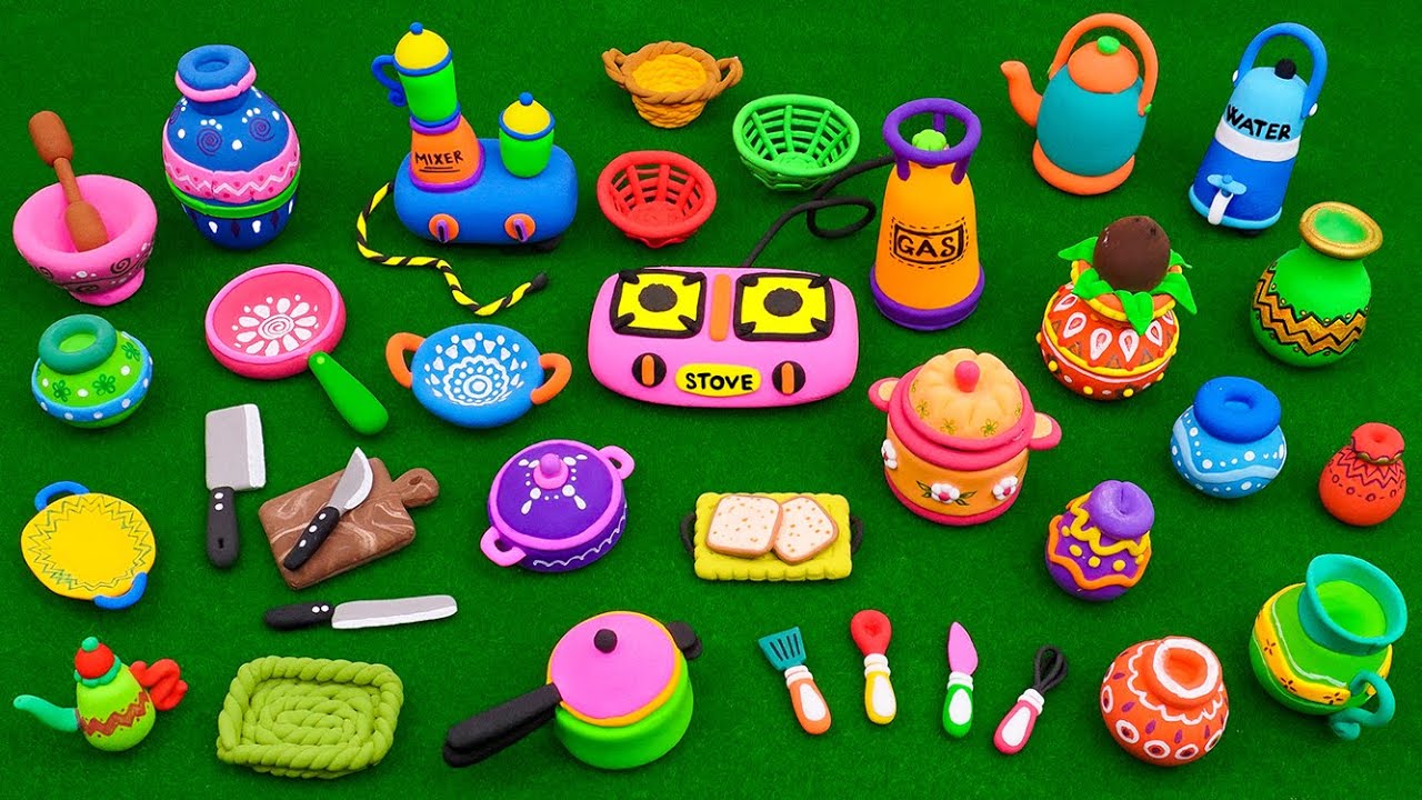 Amazing technique make kitchen set with polymer | Miniature clay ...