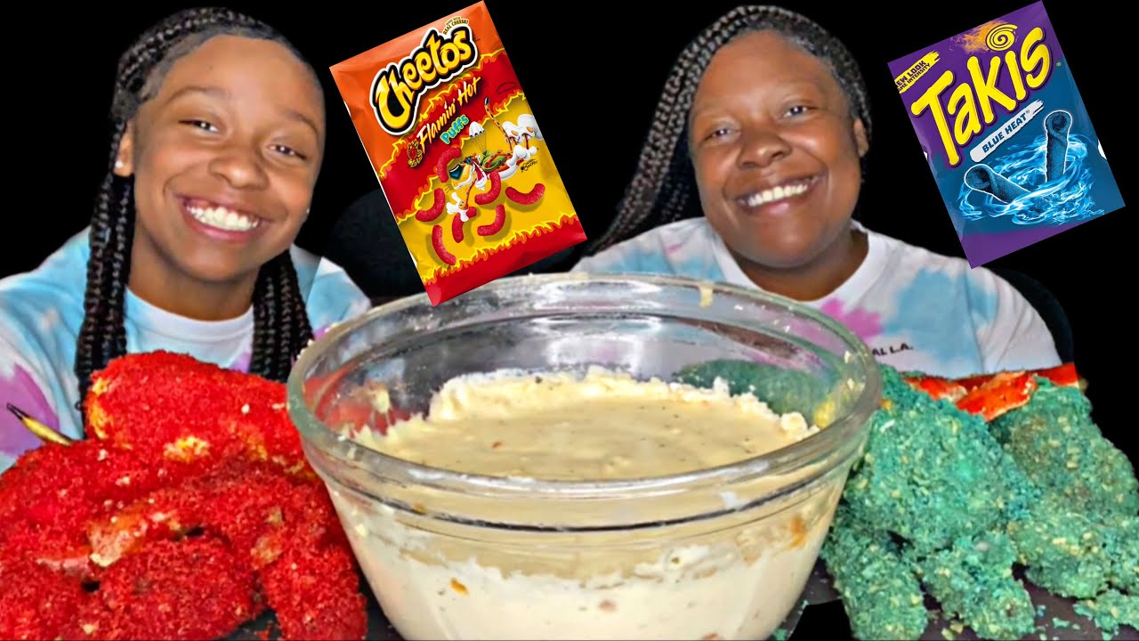 Hot Cheetos VS Blue Heat Takis Fried Seafood - YouTube