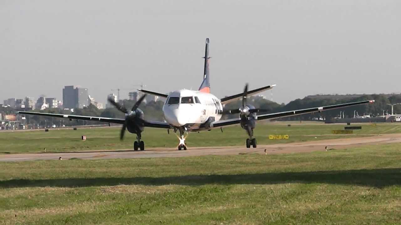 Saab 340 Sol Lineas Aéreas despegando de Aeroparque - HD - YouTube