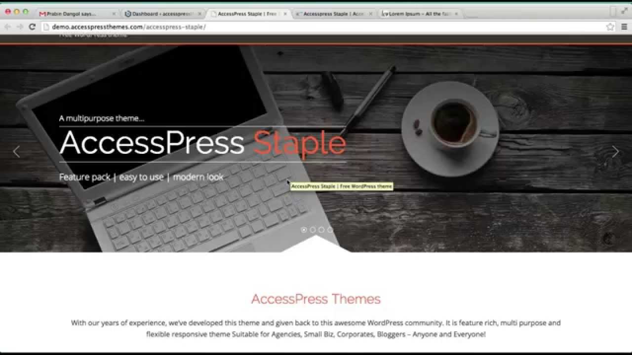 AccessPress Staple - How to Upload Logo, Favicon, do Basic Setting | WordPress Tutorial - YouTube