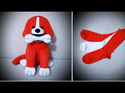 👌ÇORAPTAN, AĞZINDA KEMİK OLAN KÖPEK YAPILIŞI😍Kimse çoraptan olduğuna inanmadı/💯Kendi Tasarımım