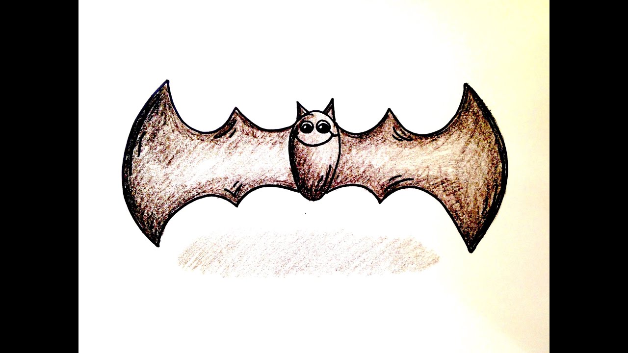 Drawing Lesson: How to Draw a Halloween Bat - YouTube