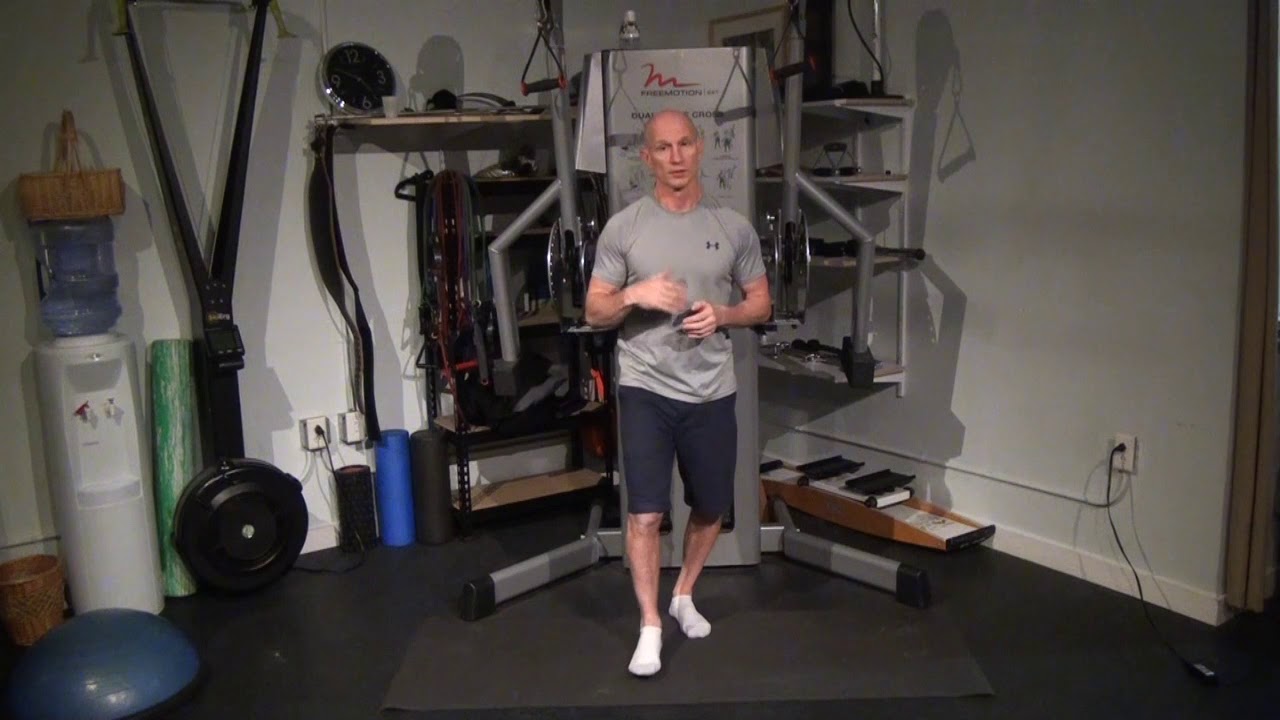 Stability, split stance, Hands together, close eyes, rotate trunk ...