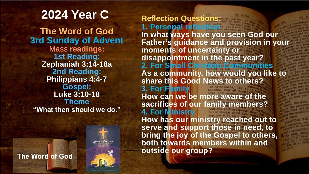 3rd Sunday of Advent mass readings - YouTube