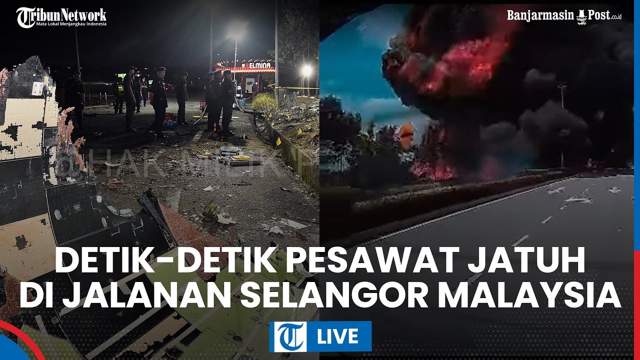 🔴 Detik-detik Pesawat Jatuh di Jalanan Selangor Malaysia, Anggota Dewan ...