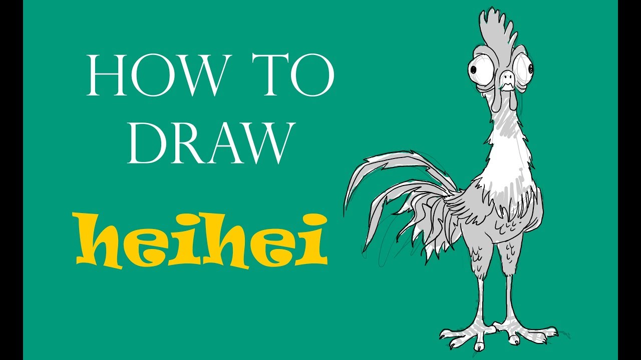 HOW TO DRAW HEIHEI (Moana/Vaiana) - Realtime 6 minutes sketches - YouTube