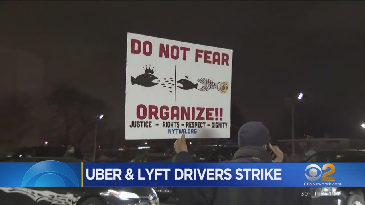 Uber, Lyft drivers prepare for 12-hour strike at LGA - YouTube