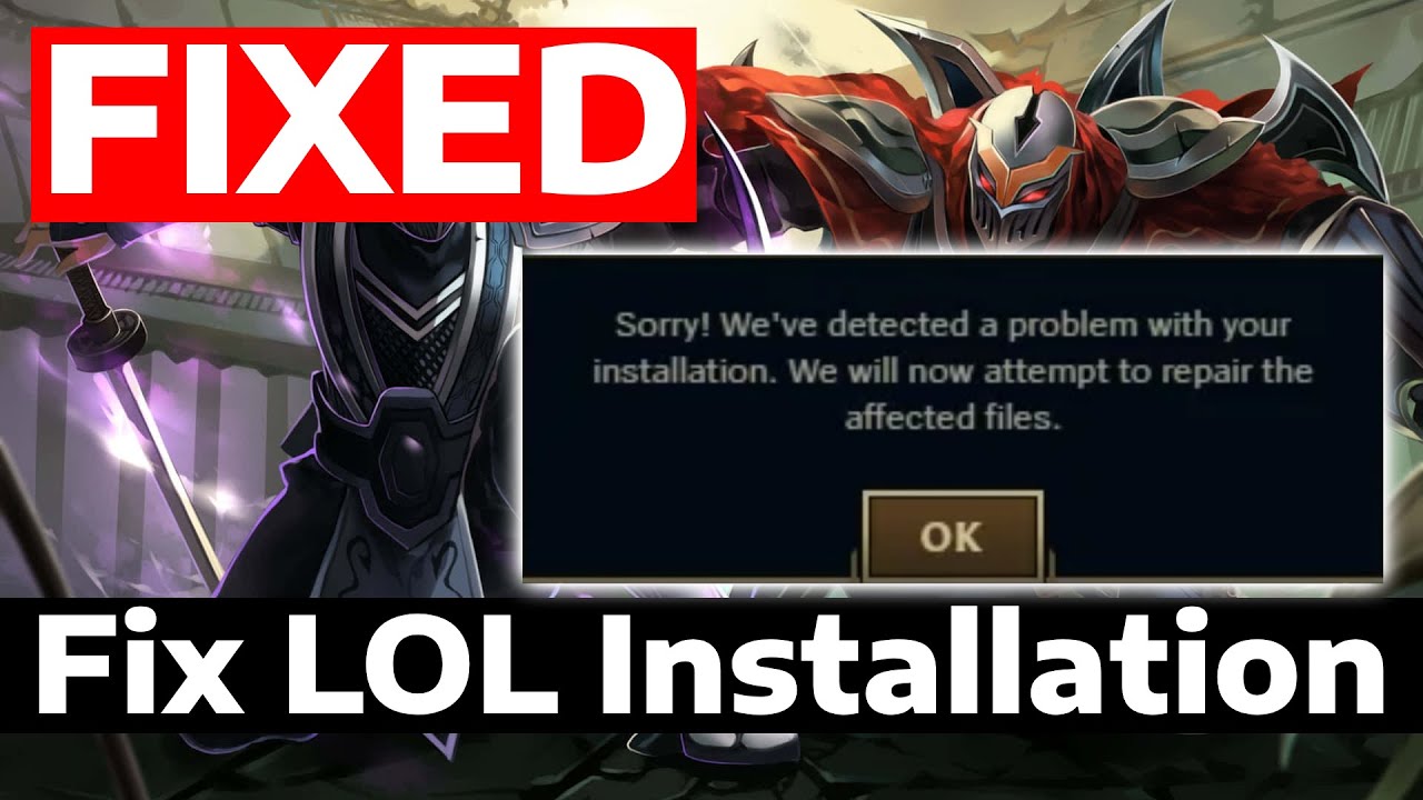 How To Fix League of Legends Sorry We Detected a Problem With Your Installation - YouTube