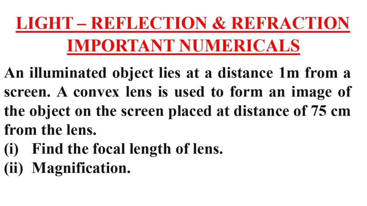 An illuminated object lies at a distance of 1 m from a screen.A convex ...