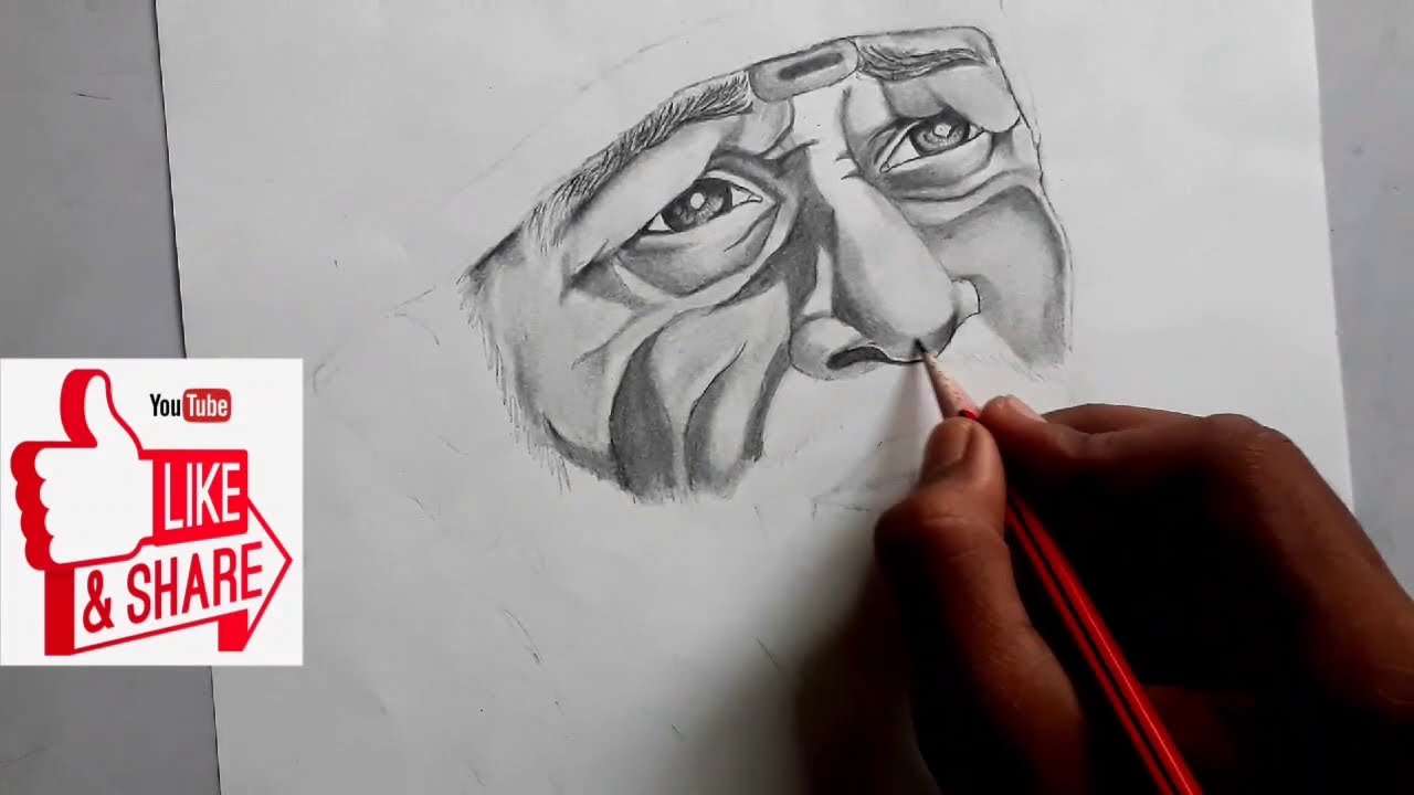 How to Draw Shiridi Sai Baba Drawing/ Pencil Drawing For Bigginners ...