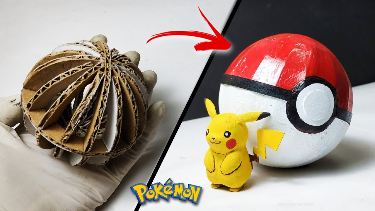 How to make Pokemon Ball and Pikachu | DIY Pokeball | - YouTube