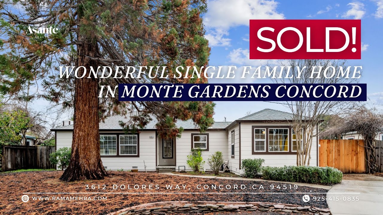 SOLD! Lovely single-family home in Monte Gardens Concord, CA 94519 ...