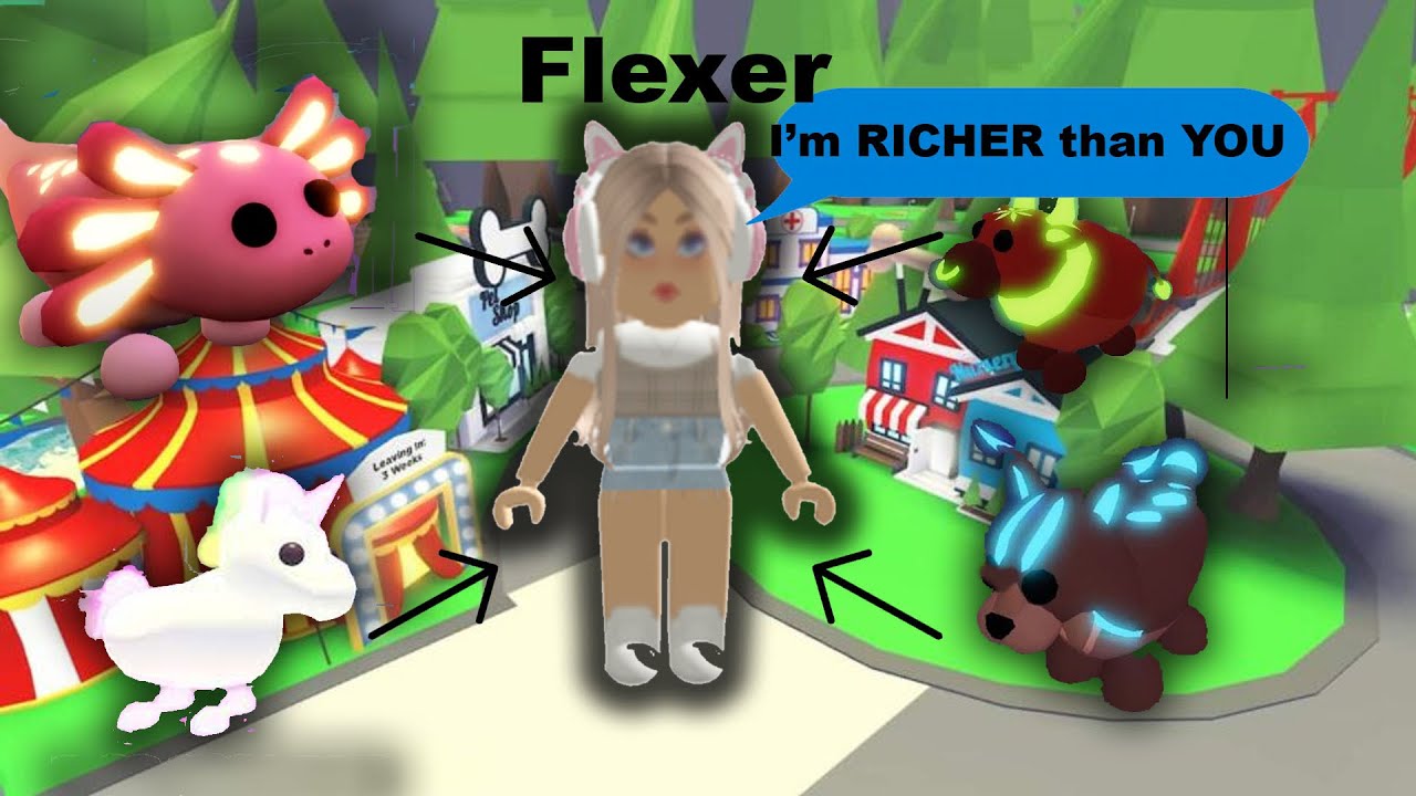 I saw a FLEXER!! Playing Roblox Adopt me! - YouTube