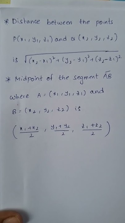 distance and midpoint formulas - YouTube