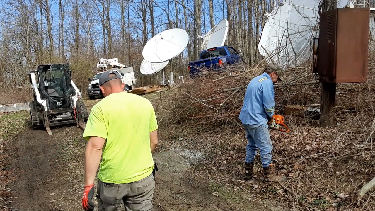 Cutting Down a Telephone Pole - YouTube