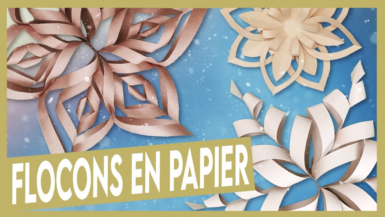 DIY - ORIGAMI - 3 Flocons de neige en papier - YouTube