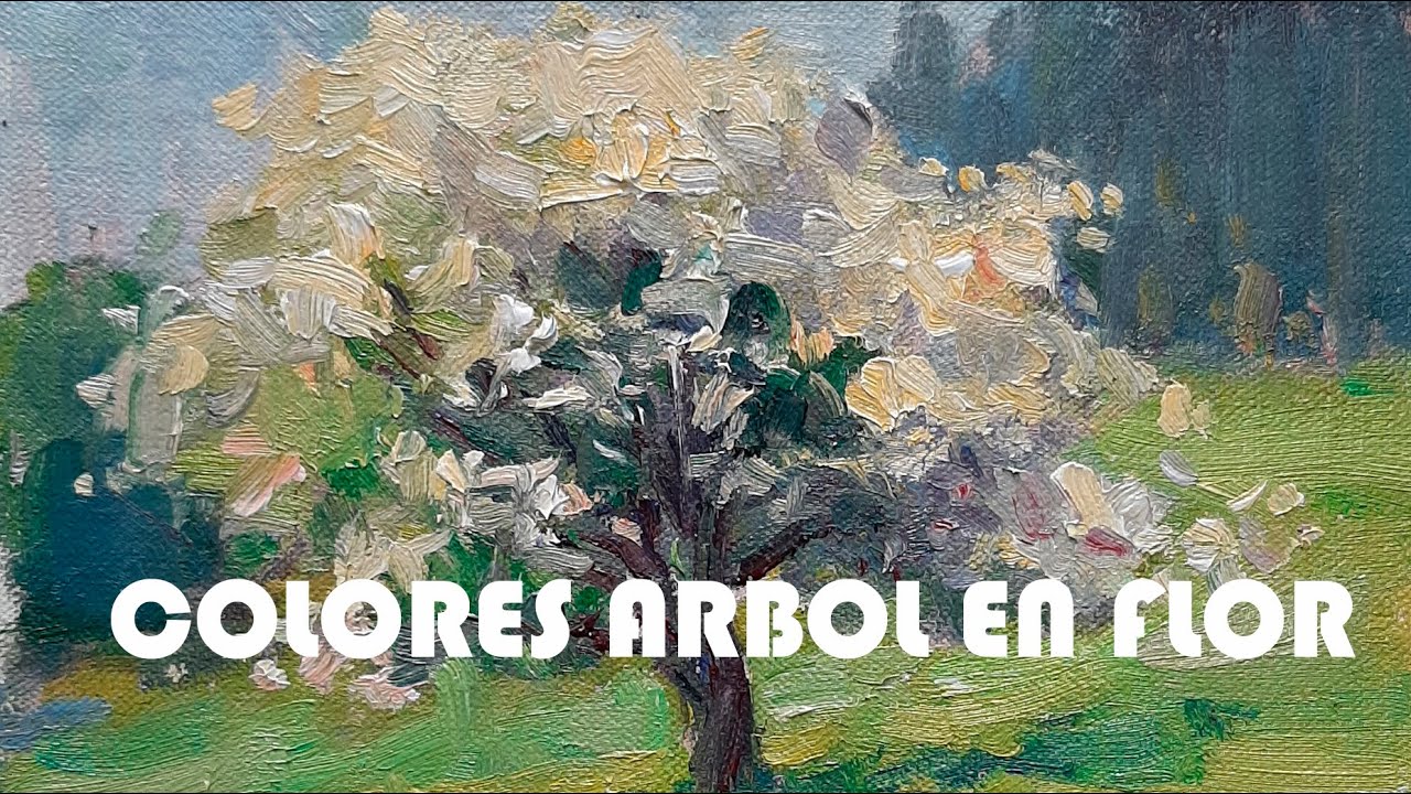 Paisaje al oleo. Pintar arbol en flor - YouTube