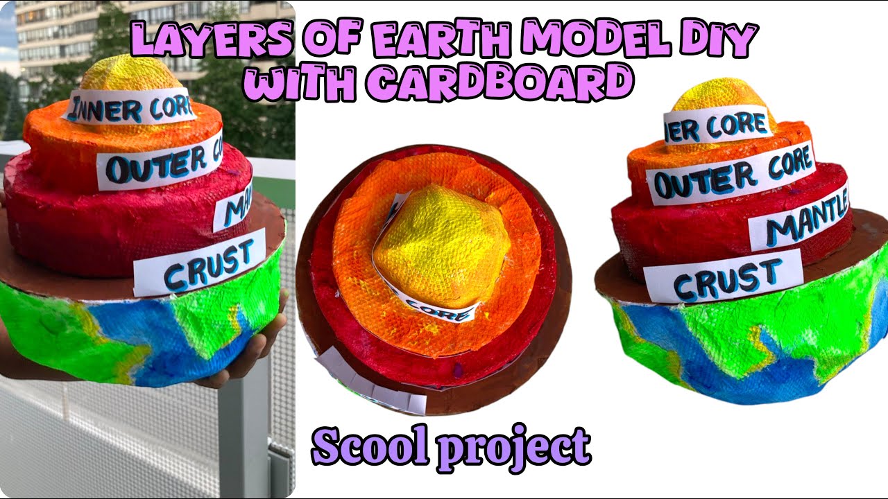 Layers of Earth 🌎 3D model with Cardboard/ science project / layers of ...