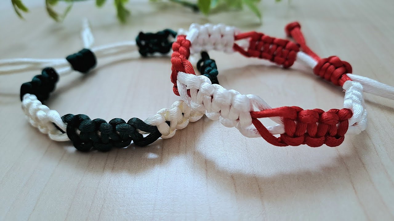 DIY Switch Square Knot Macrame Bracelet | Macrame Bracelet Tutorial - YouTube