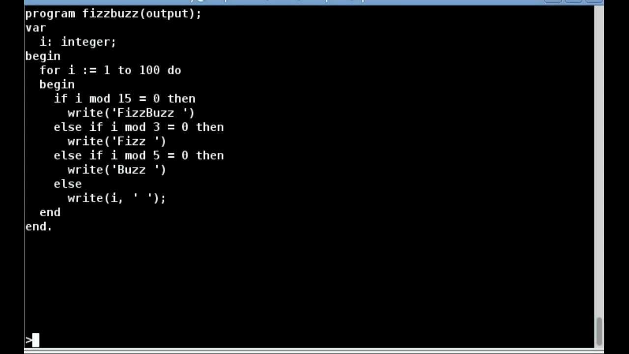 Using Turbo Pascal For Cpm To Create A Fizzbuzz Program Youtube