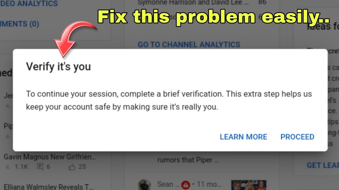 Verify it's you problem | Verify it's you YouTube Studio (fixed) - YouTube