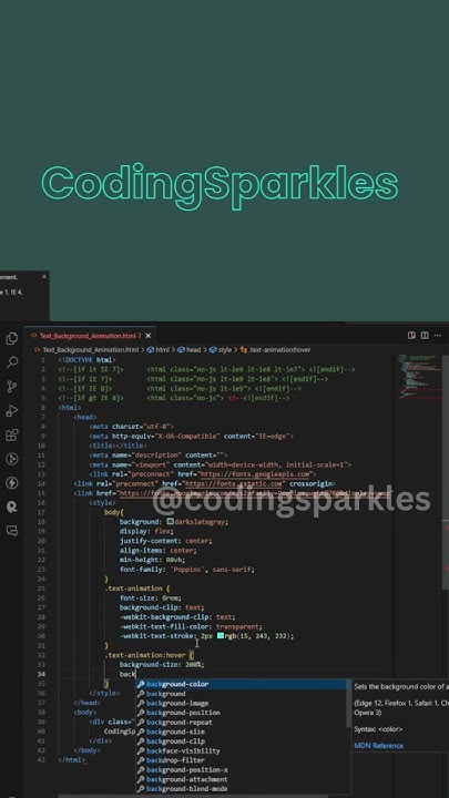 CSS text background animation effect - YouTube