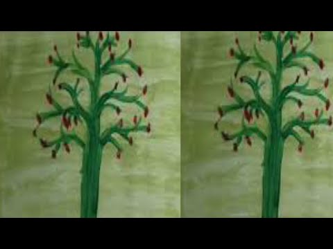 How to draw a tree for kids and toddlers landscape art, - YouTube