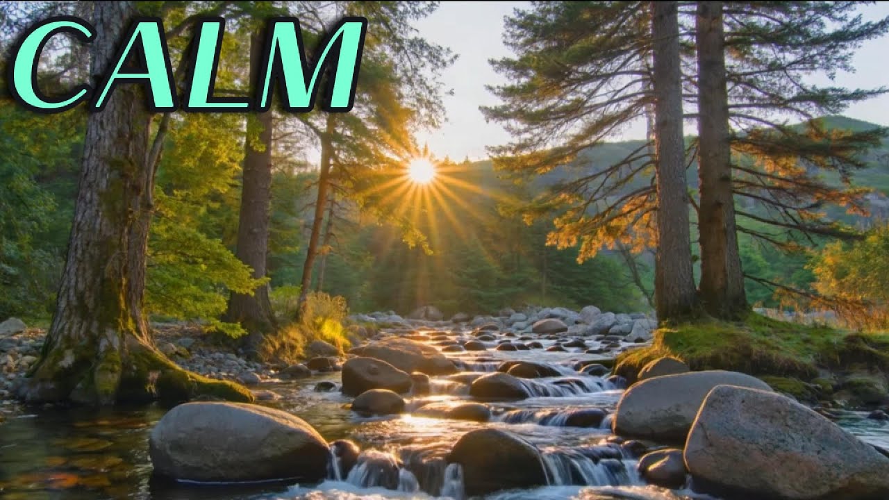 🔴Live Forest Stream & Soft Piano Music | Relaxing Water Flow and ...